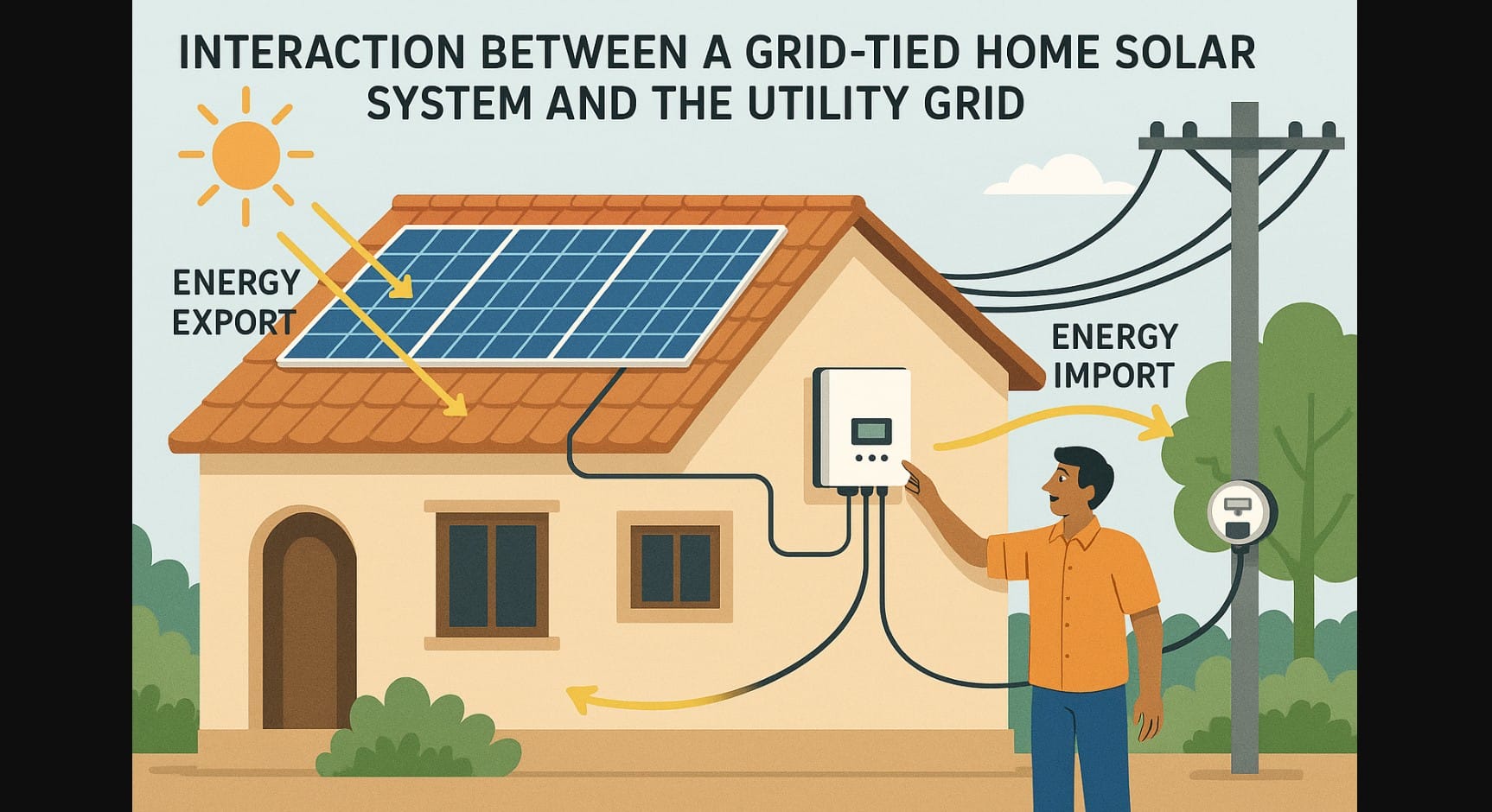 How Rooftop Solar Systems Use and Export Power with the Grid in India