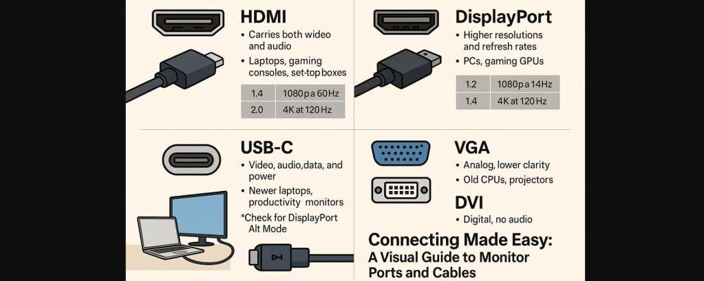 Computer Monitor Connectivity - Ports and Cables Explained