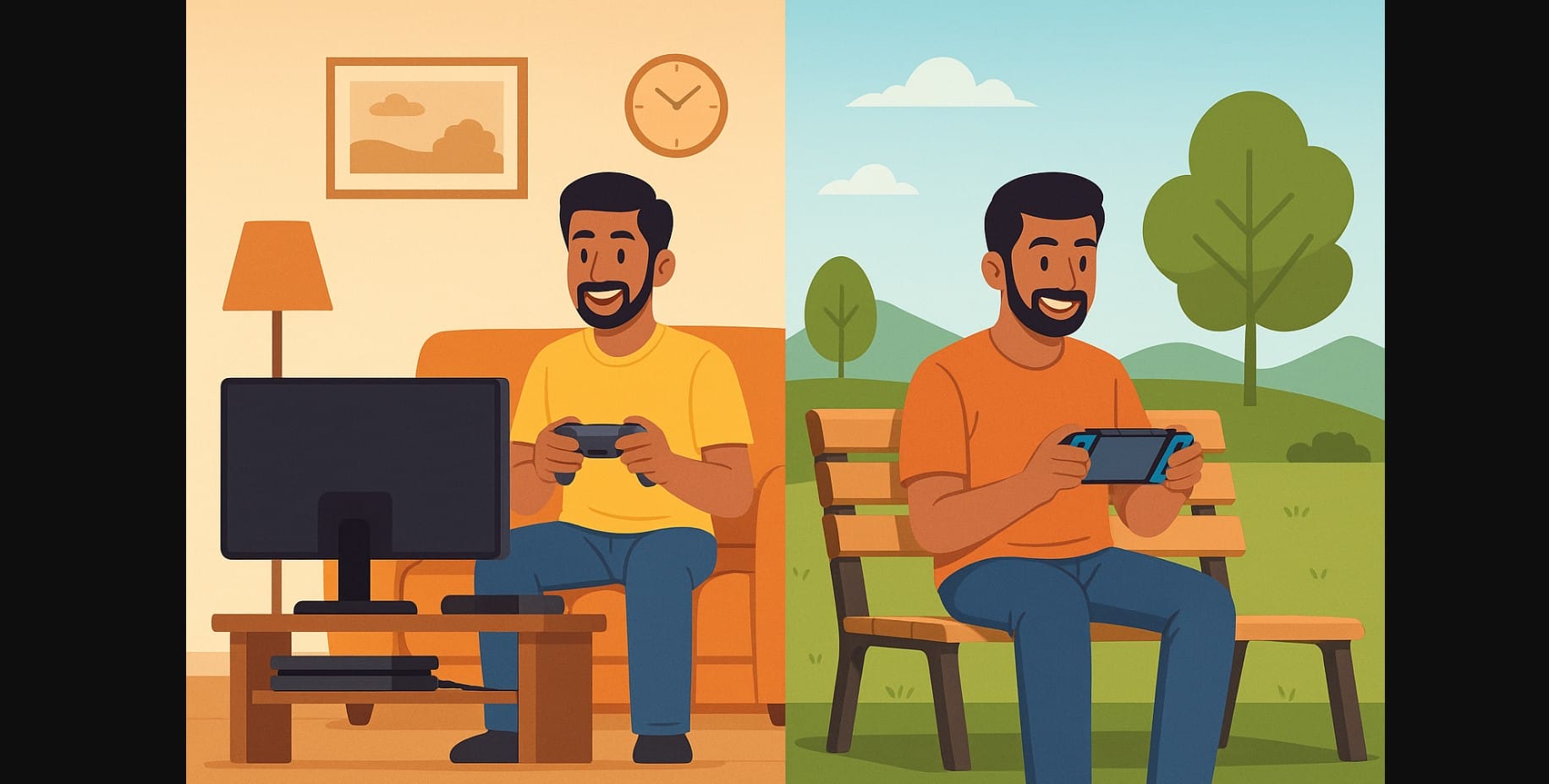 Console vs Handheld Gaming Comparison - Power, Space, Portability