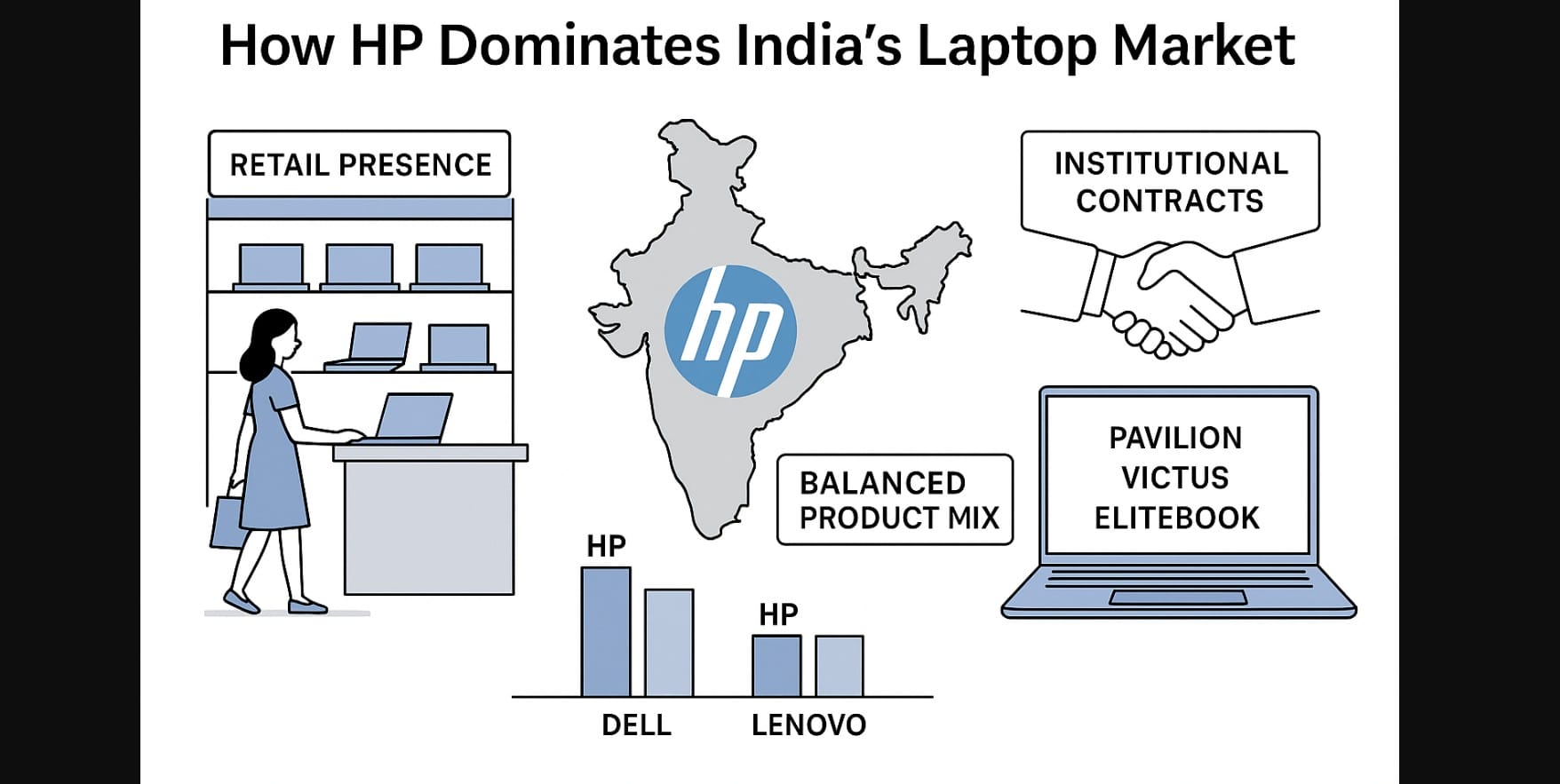 How HP Keeps Winning India’s Laptop Market: Retail, Contracts & Timing